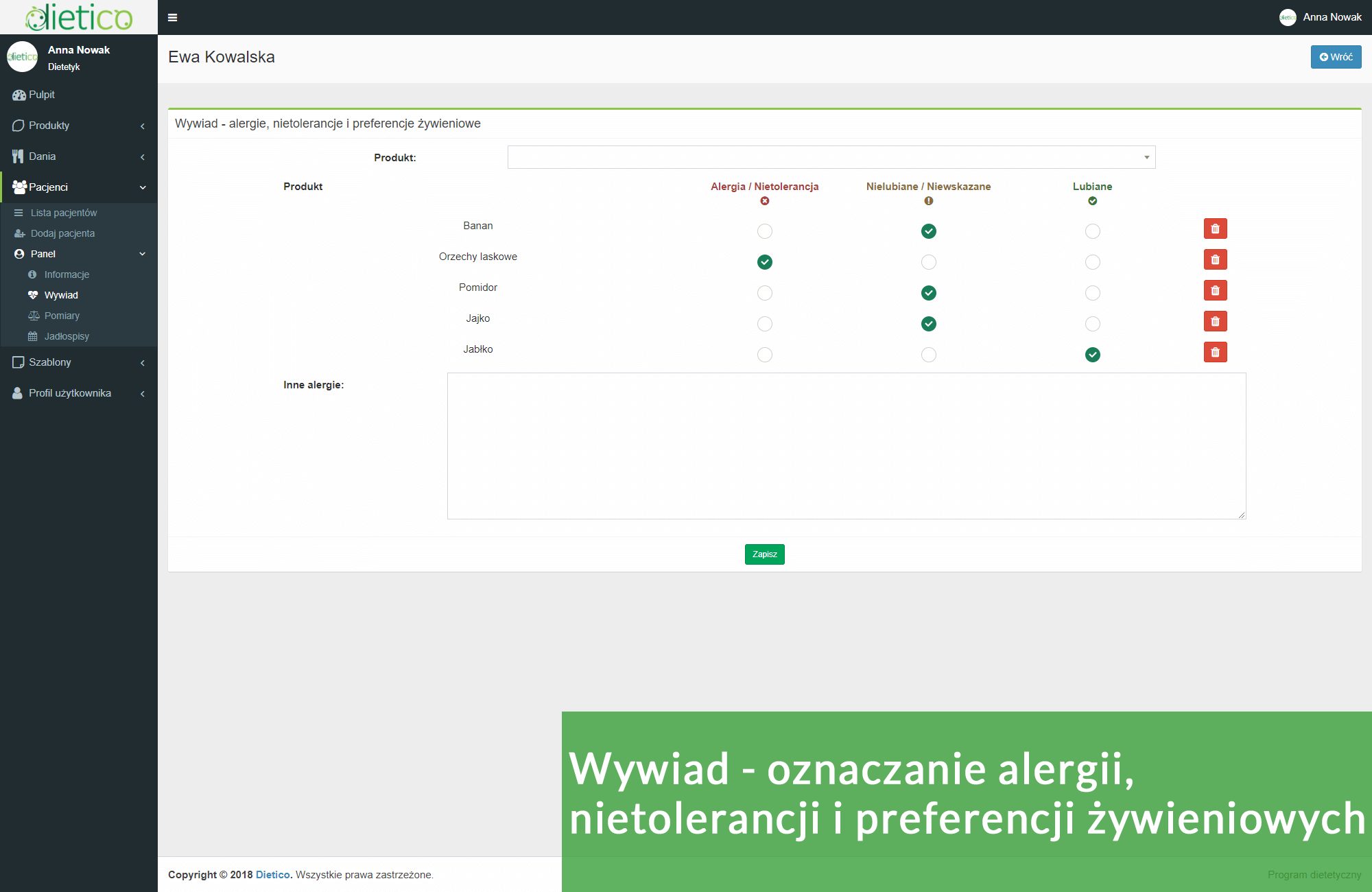 Dietico – Program dla dietetyków do układania zbilansowanych diet